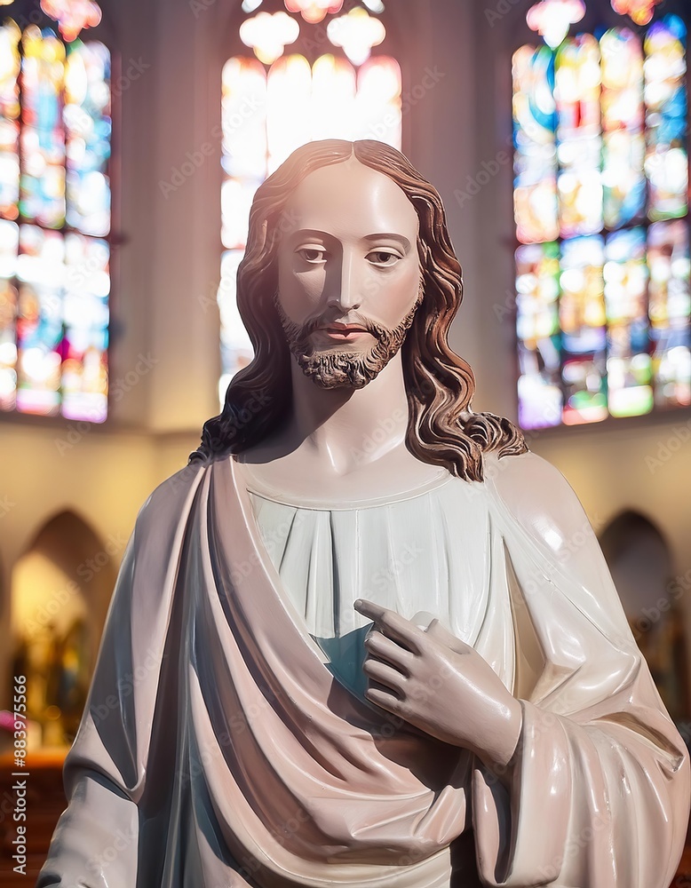 Statue of Jesus Christ in Church or Cathedral - Depiction of Jesus ...