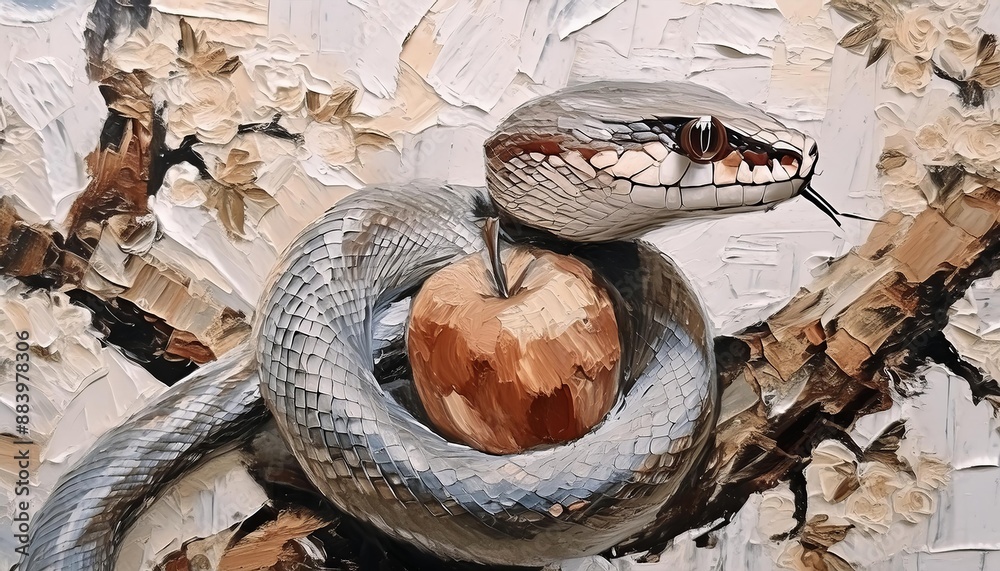 The Forbidden Fruit - The Red Apple of Garden of Eden - The Snake ...