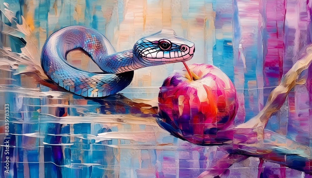 The Forbidden Fruit - The Red Apple of Garden of Eden - The Snake ...