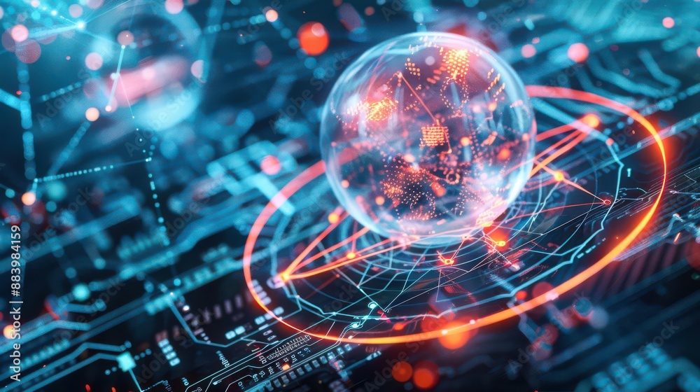 Modern devices and technologies used in atomic research, along with ...