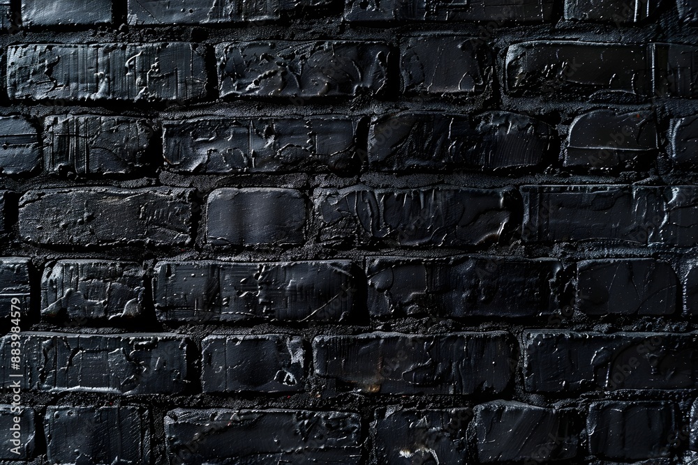 Black brick wall background. Black bricks wall texture, dark abstract ...
