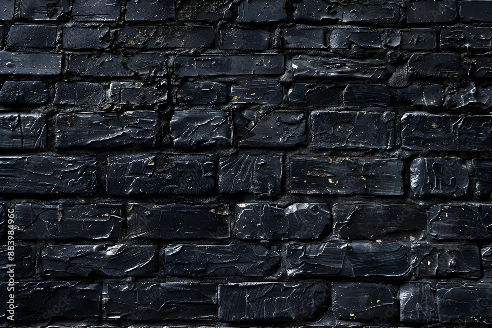 Black brick wall background. Black bricks wall texture, dark abstract ...