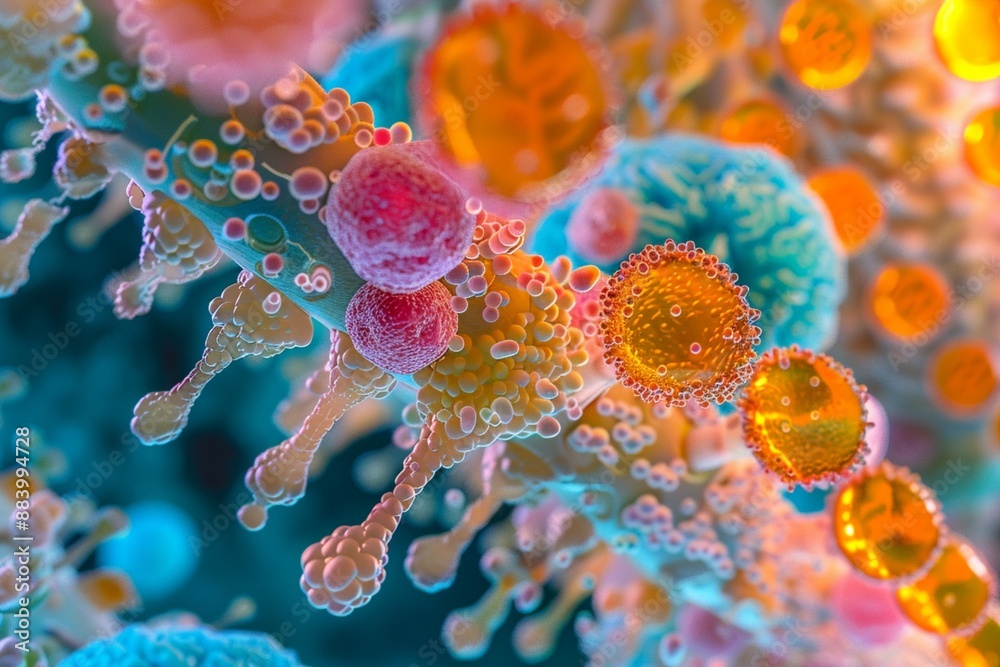 Protein atomic scale micro particles dna dnr atoms microscope molecular ...