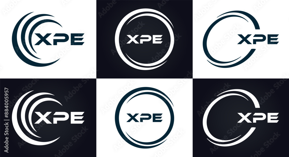 XPE logo. X P E design. White XPE letter. XPE, X P E letter logo design ...