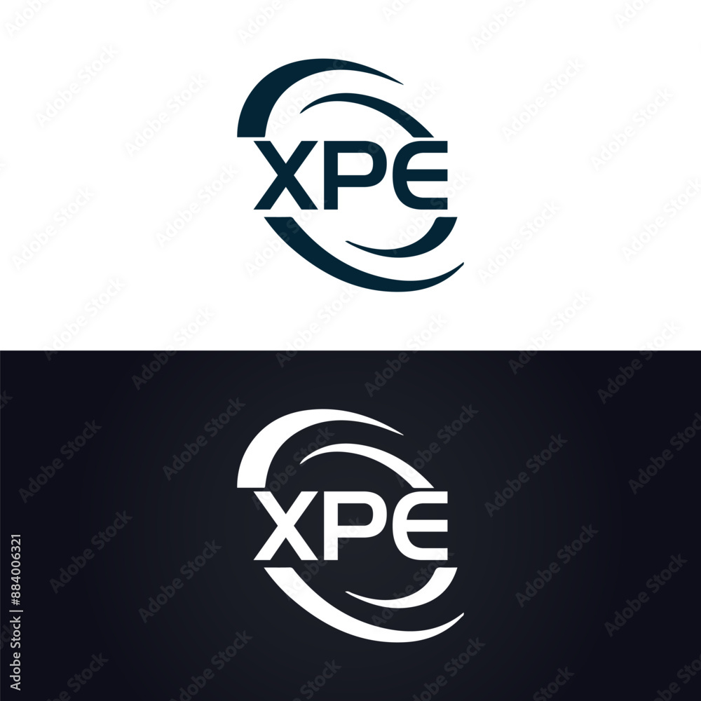 XPE logo. X P E design. White XPE letter. XPE, X P E letter logo design ...
