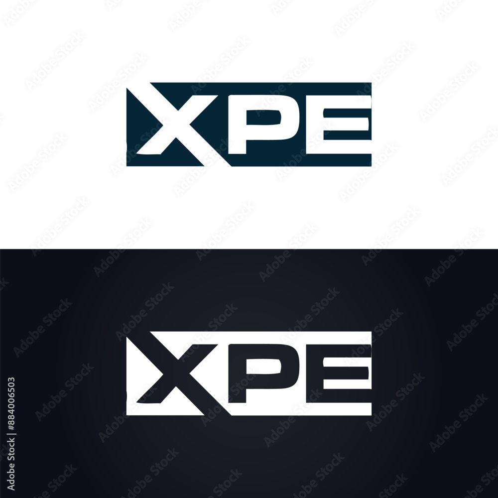 XPE logo. X P E design. White XPE letter. XPE, X P E letter logo design ...