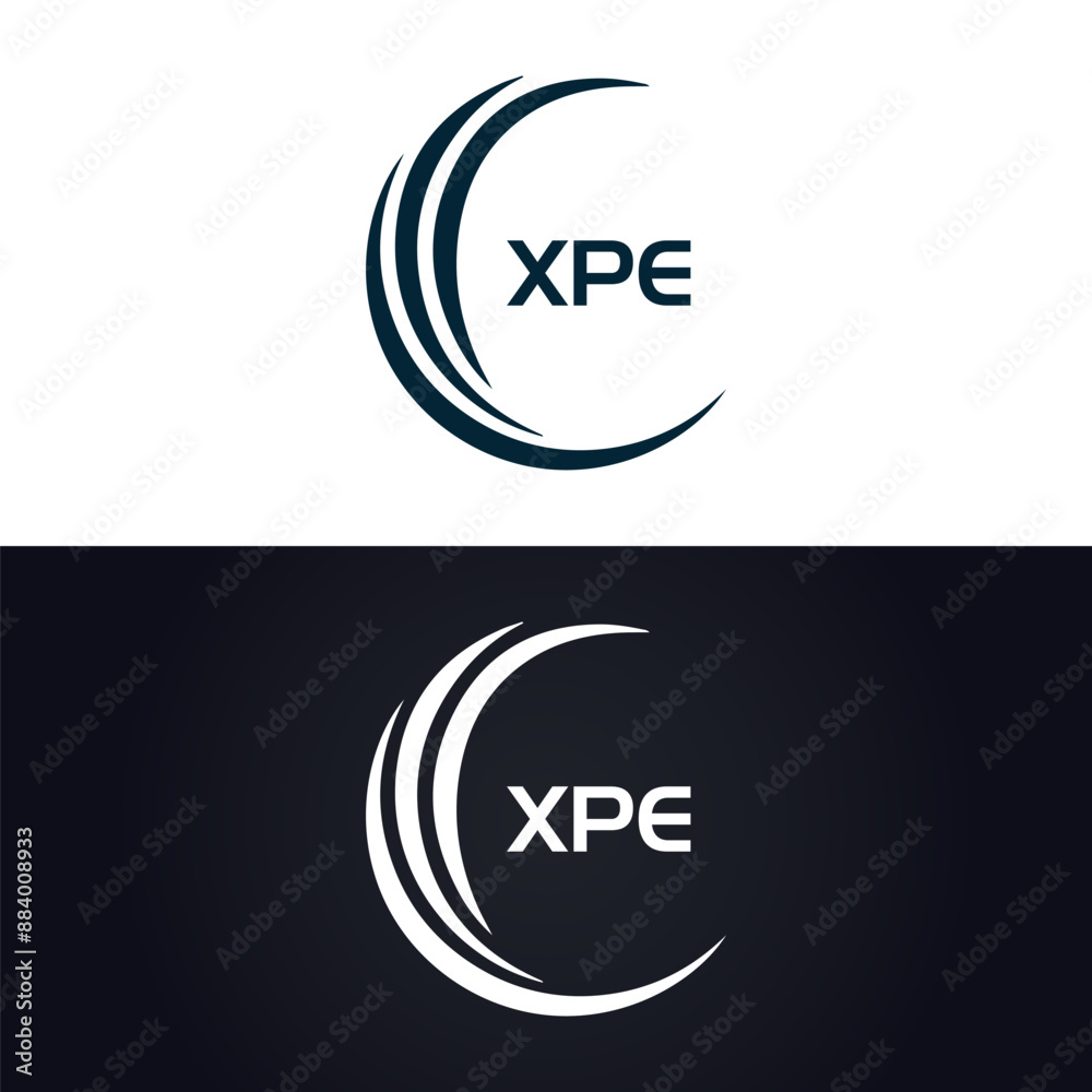 XPE logo. X P E design. White XPE letter. XPE, X P E letter logo design ...