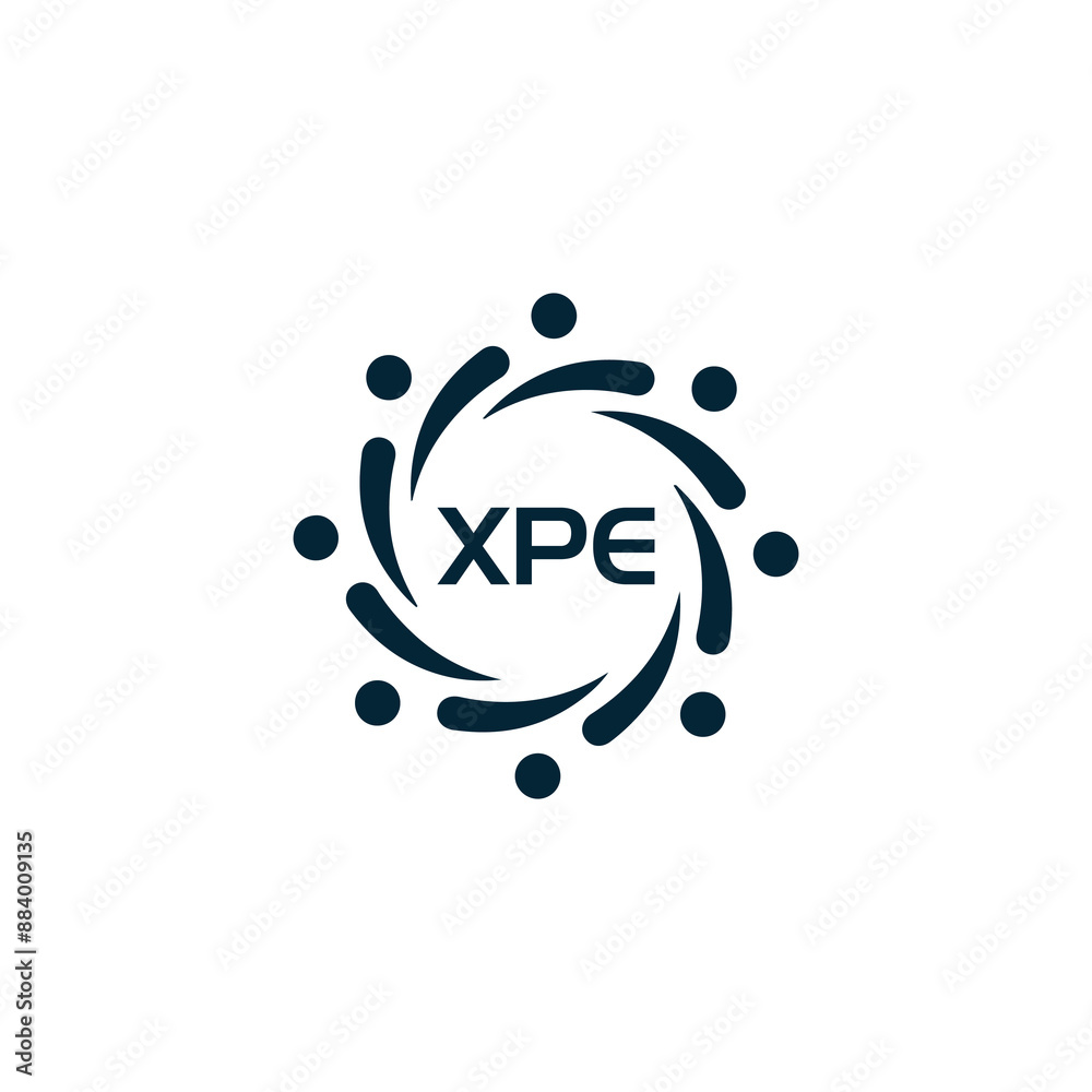 XPE logo. X P E design. White XPE letter. XPE, X P E letter logo design ...
