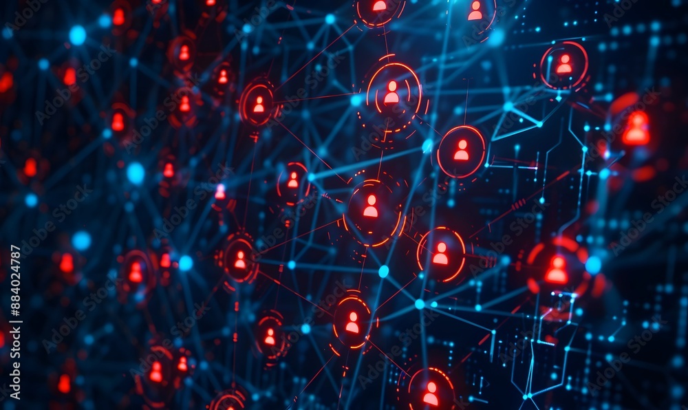 Network Vulnerability, An illustration of interconnected devices with ...