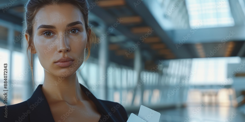 Gender equality, pay discrepancy, and workplace sign with female and ...