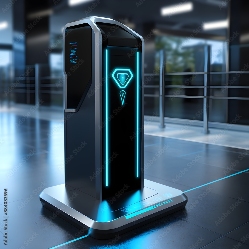 Advanced Security Gate With Biometric Fingerprint Scanner And Turnstile Access System The