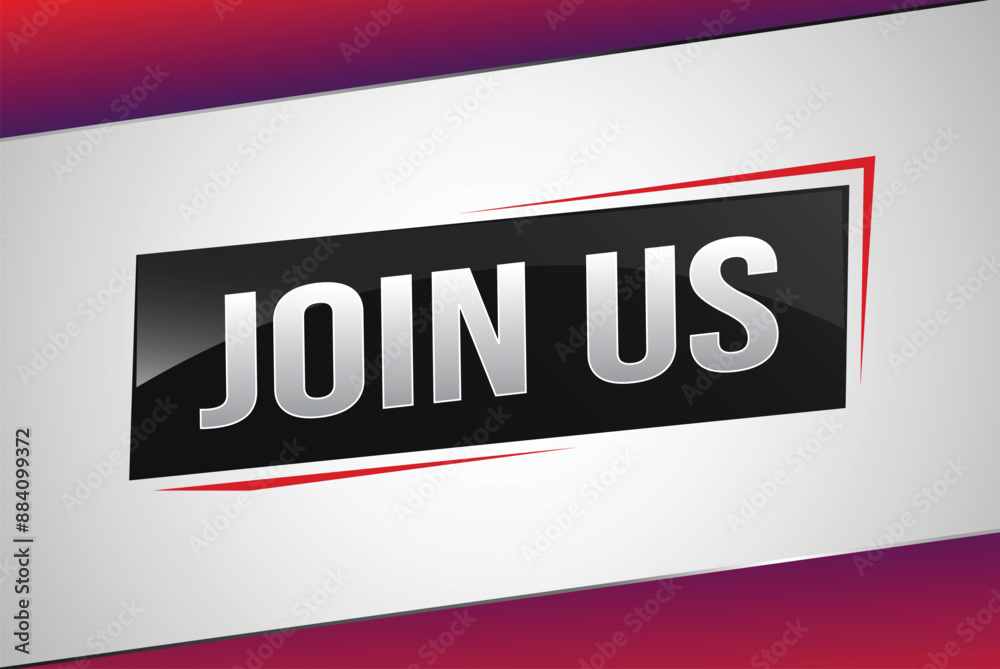 join us word concept vector illustration with modern futuristic 3d ...