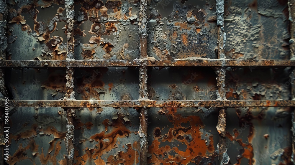 Rusting metal structure with peeling paint showcasing rich, detailed ...