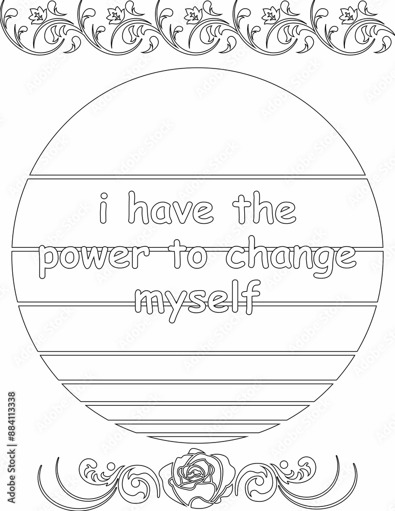 Printable motivational coloring page for kids and adults with positive ...