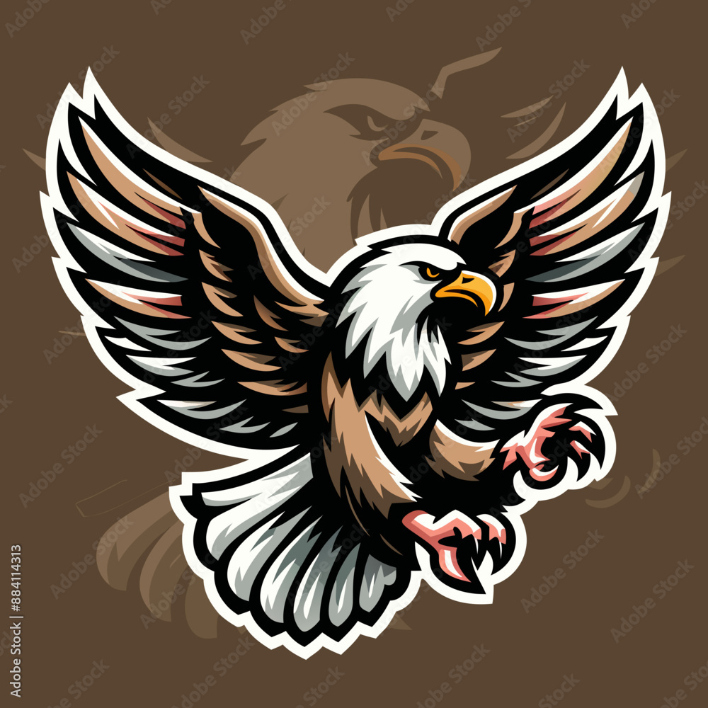 Flying eagle vector mascot illustration , eagle graphic , eagle logo ...