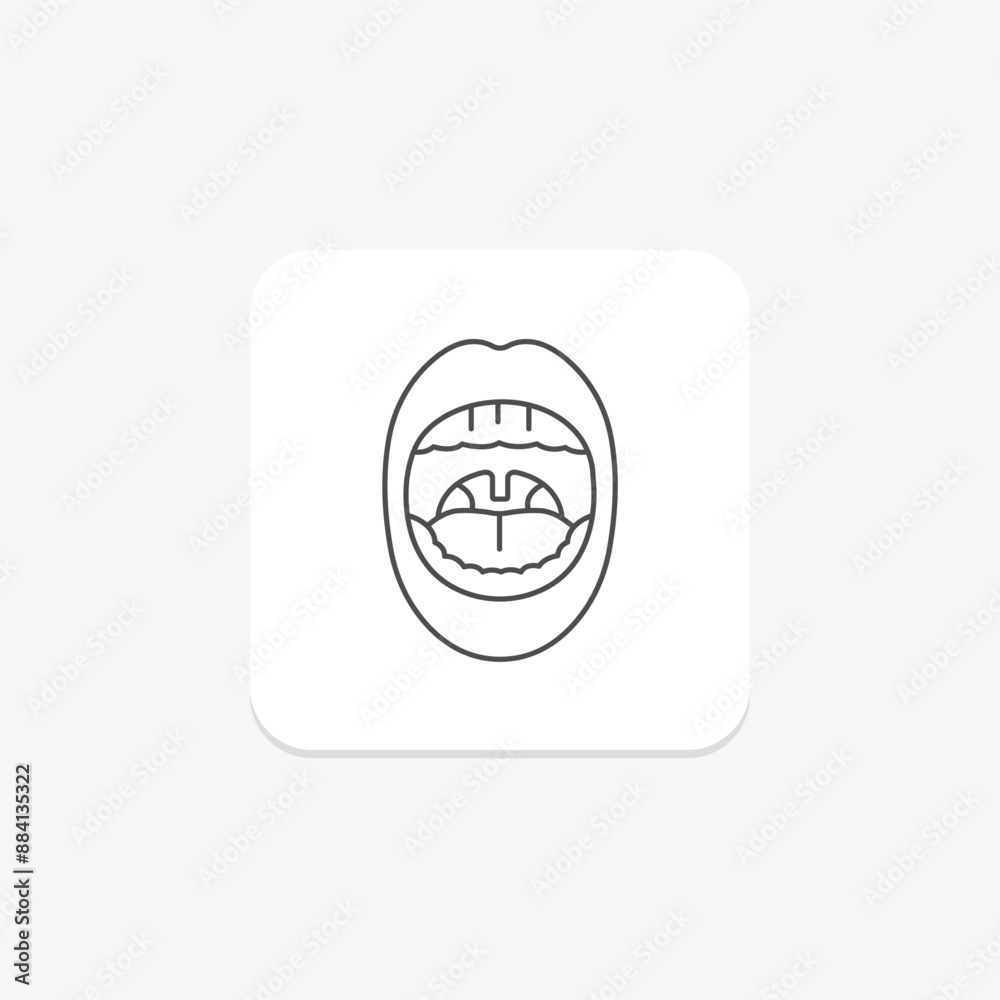 Tonsils thinline icon , vector, pixel perfect, illustrator file Stock Vector | Adobe Stock