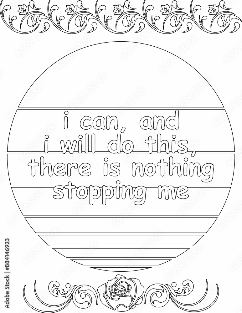 Printable motivational coloring page for kids and adults with ...