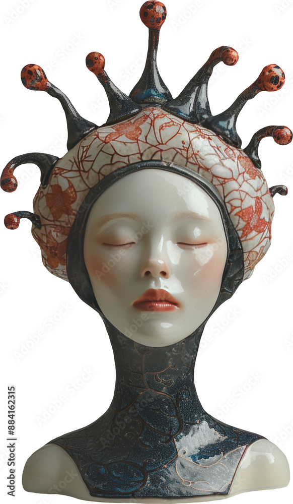 Sculpture of a girl, face close-up Monumental cemetery Gothic horror ...