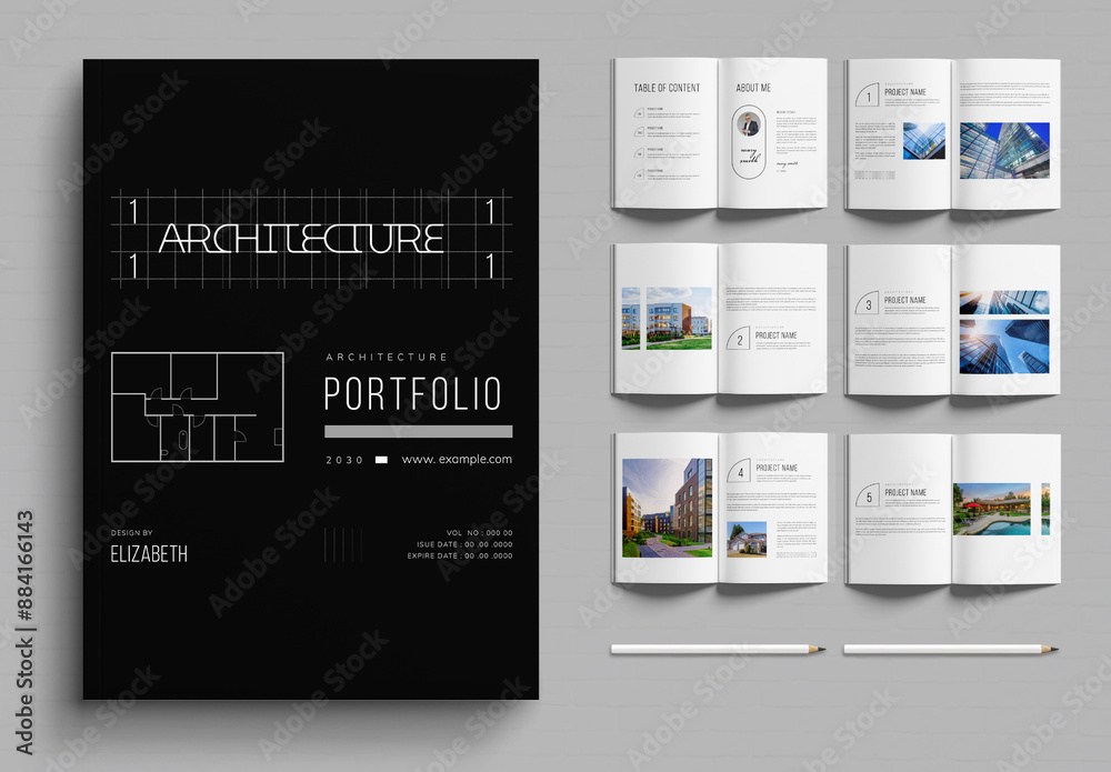 Architecture Portfolio Template Stock Template | Adobe Stock