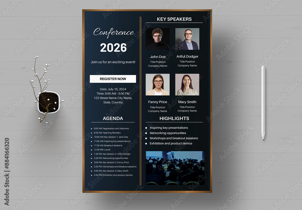 Conference Flyers Templates Stock Template | Adobe Stock