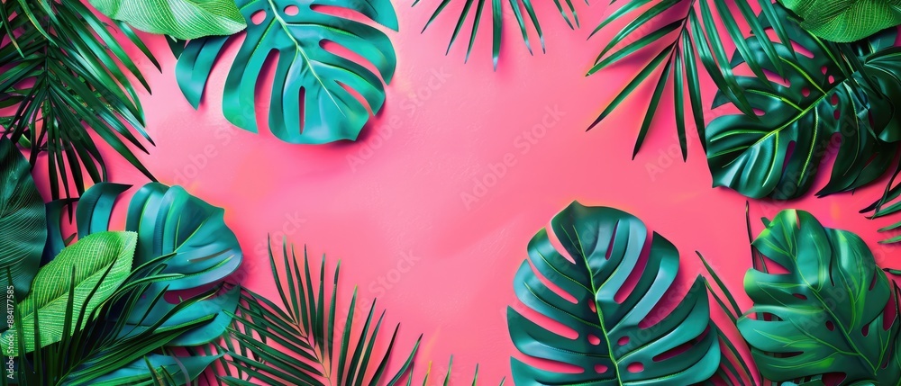 Summer Splash, tropical bright colorful background with exotic painted ...