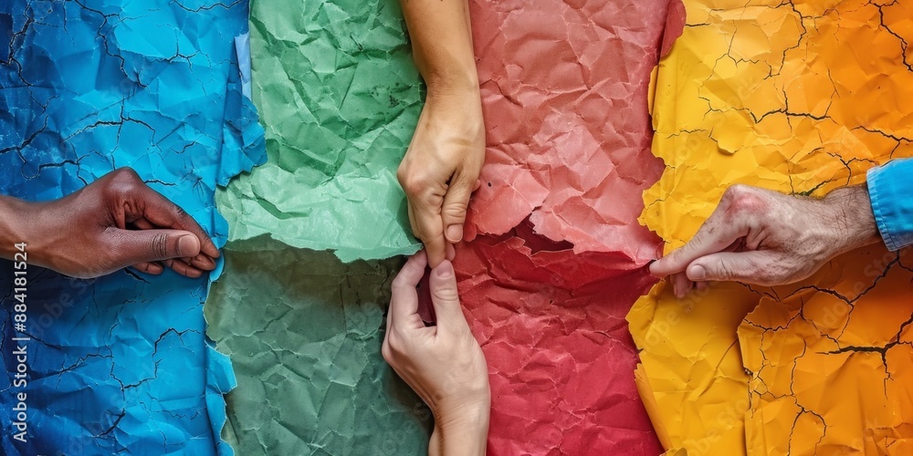 4K AI-Generated Wallpaper Featuring Torn Paper Revealing Diversity ...