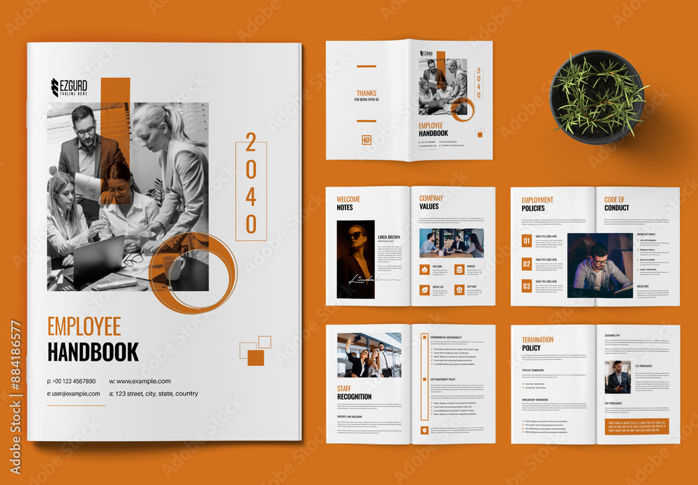 Creative Employee Handbook Stock Template | Adobe Stock