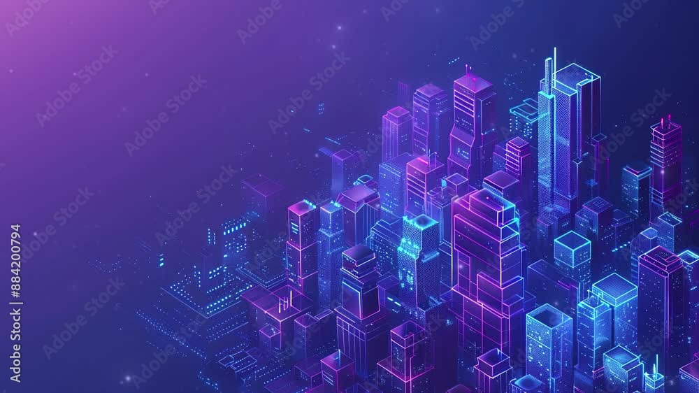 Smart city and communication network concept. Futuristic smart city ...