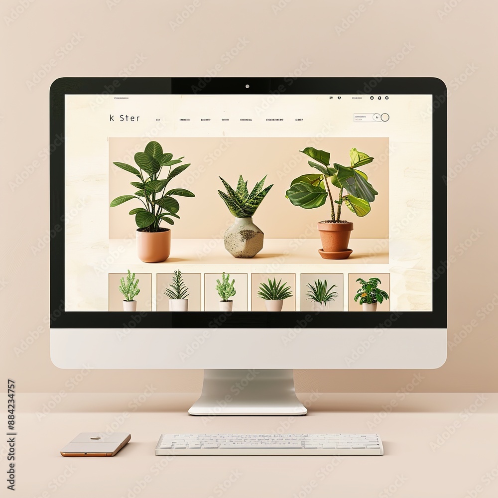 Landing page of ui and ux design of flower pot related to plants ...