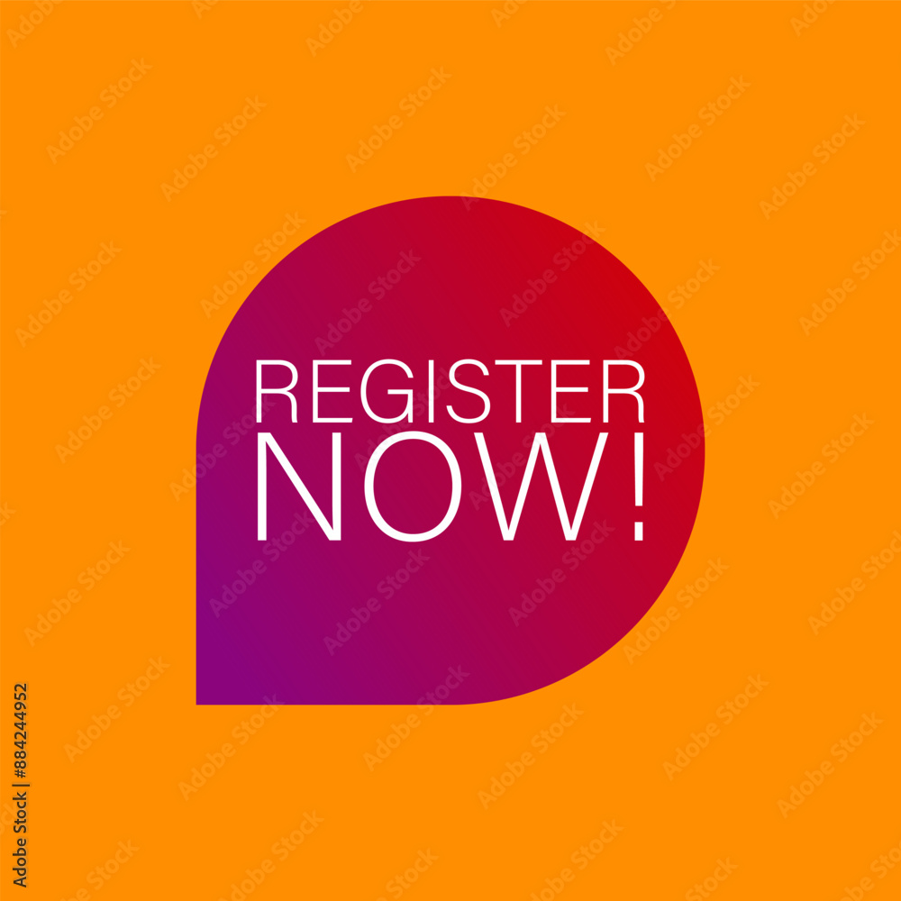 Register now speech bubble collection icon,label, sticker, logo, badge ...