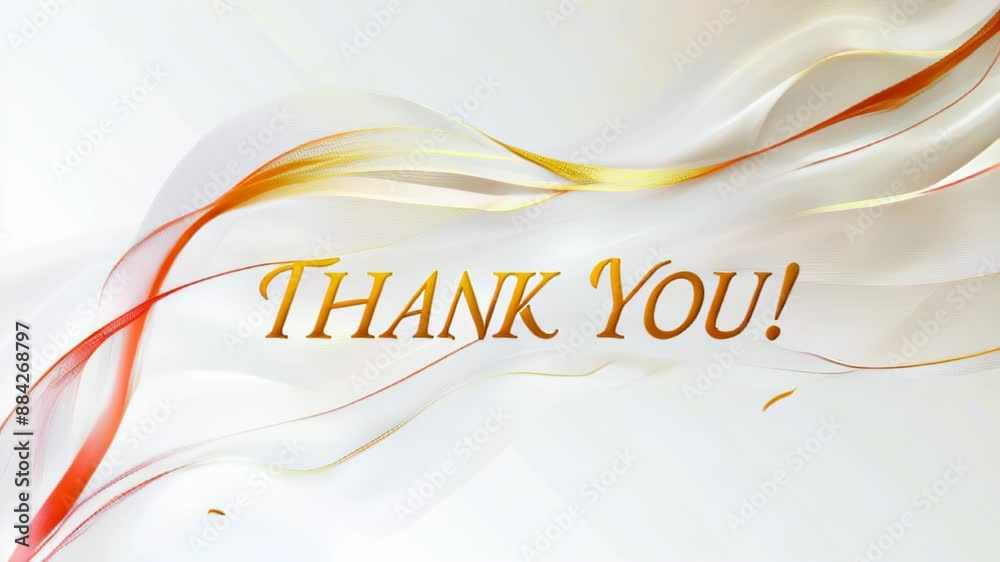 Thank you animated poster with golden text on white background ...