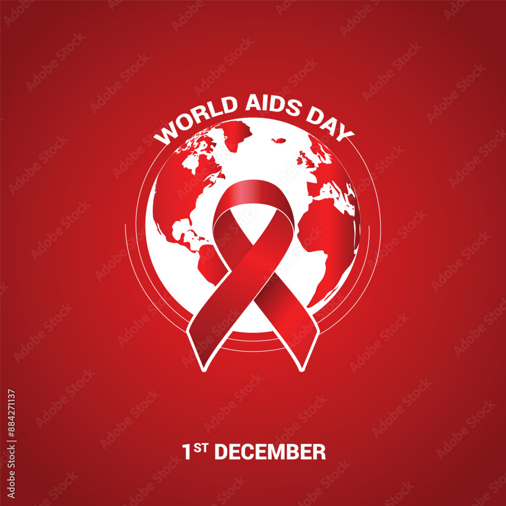 Typography logo theme mnemonic name lettering symbol of World AIDS Day ...