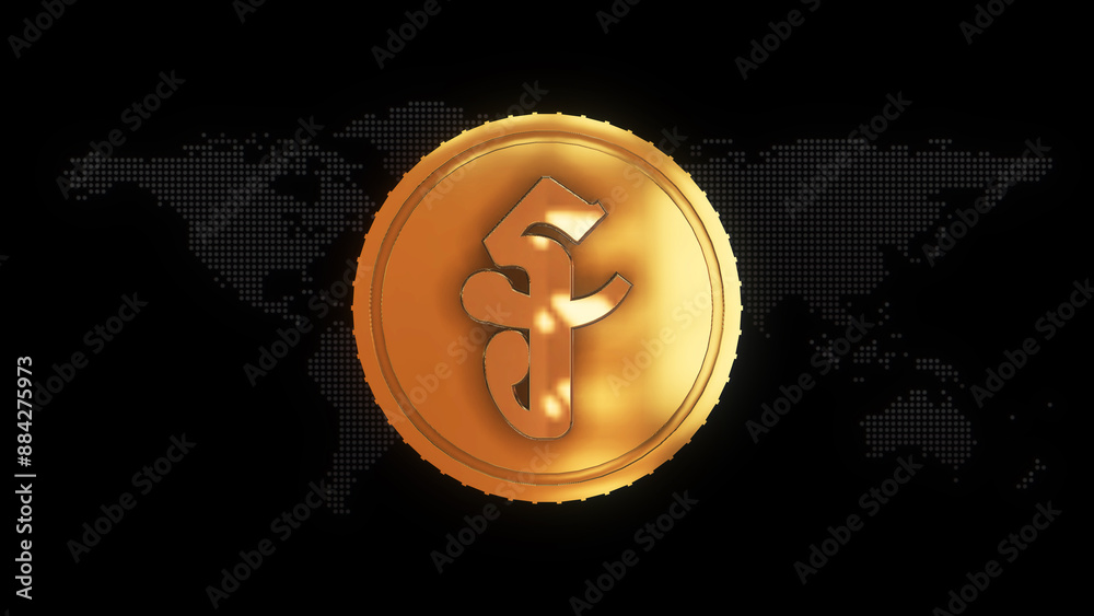 Golden Cambodian riel Currency symbol golden Cambodian riel currency ...