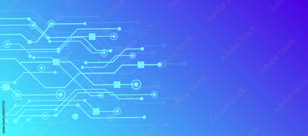 Futuristic blue technology background, electronic motherboard, abstract ...