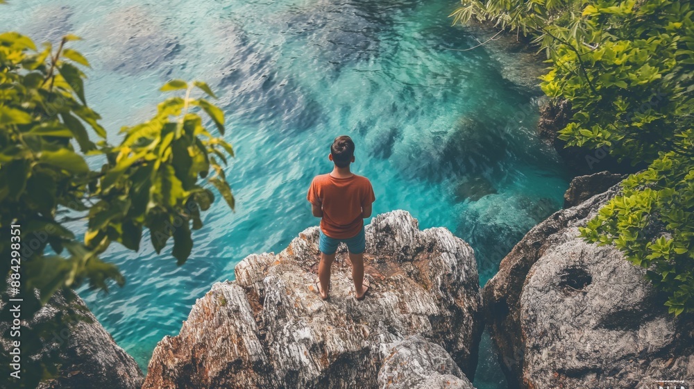 Travel vlogger capturing stunning drone footage of exotic locations ...