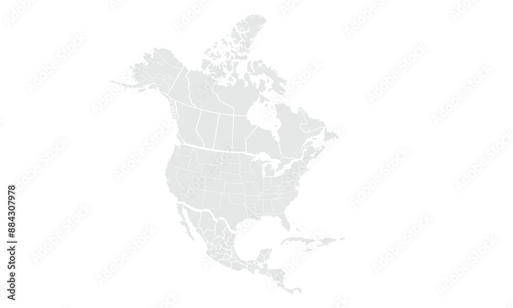Map of the north American,isolated on white background.for website ...