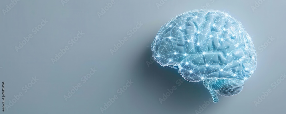 Cross-section of brain with highlighted mental health regions, parts ...
