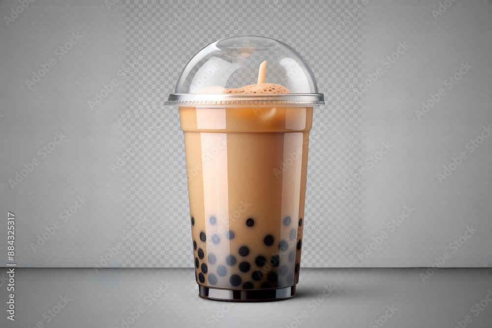 Bubble Tea Cup Mockup Realistic Transparent Background, plastic cup ...