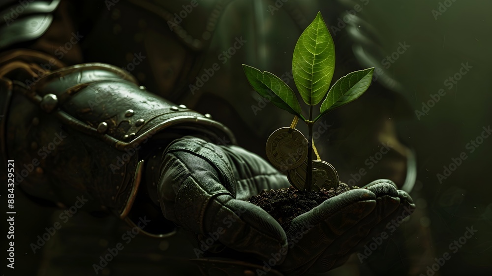 Stoic Soldier s Gentle Grasp on Prosperity Verdant Seedling from ...