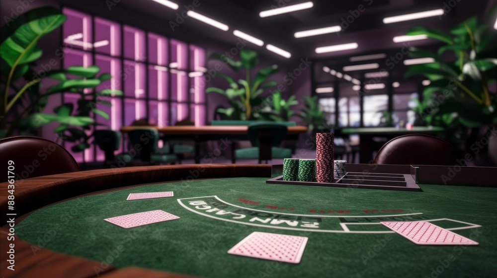 Virtual casino gaming room, avatars playing a bluffing game, high ...