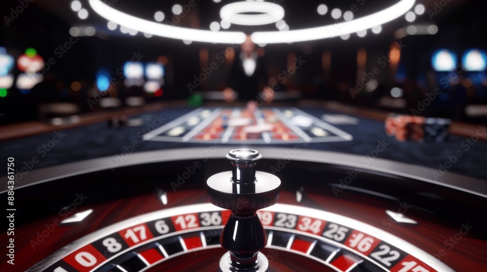 Virtual casino gaming room, avatars playing a bluffing game, high ...