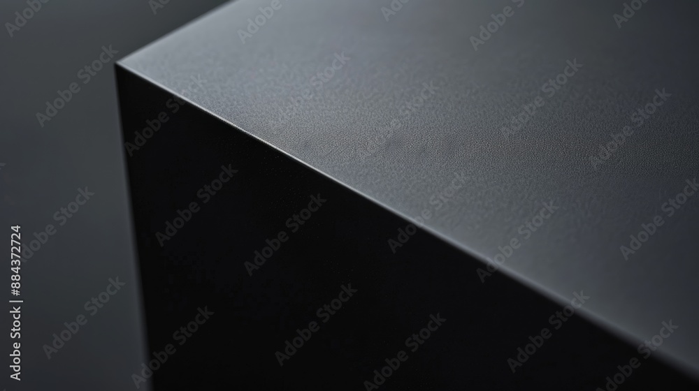abstract black background. A corner of a black in close-up, with light ...