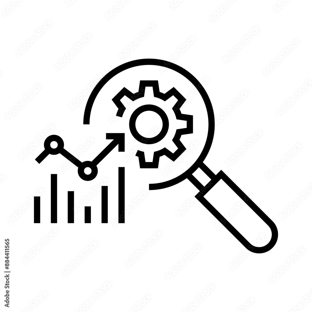 SEO audit line icon, assessment, data, growth, forecast. Flat logo ...