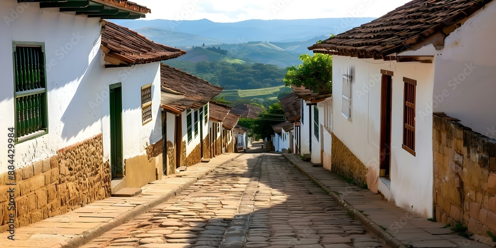 Colorful colonial buildings line cobblestone streets in Barichara ...