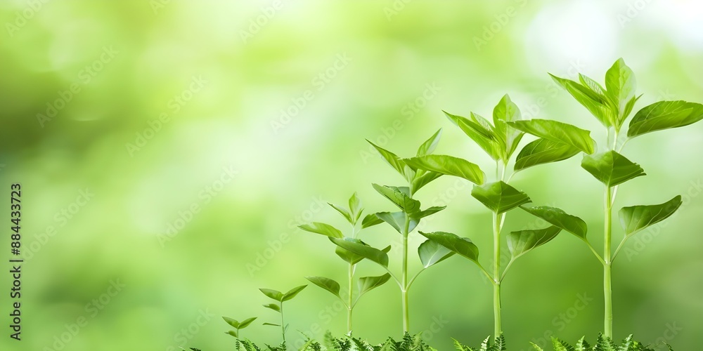 Financial report bar charts on ecofriendly background symbolizing ...