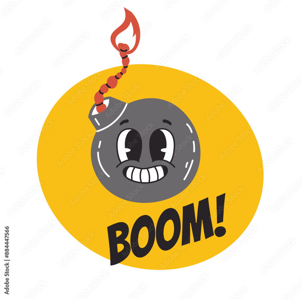 Bomb characters maskot best friends print with different emotions and ...