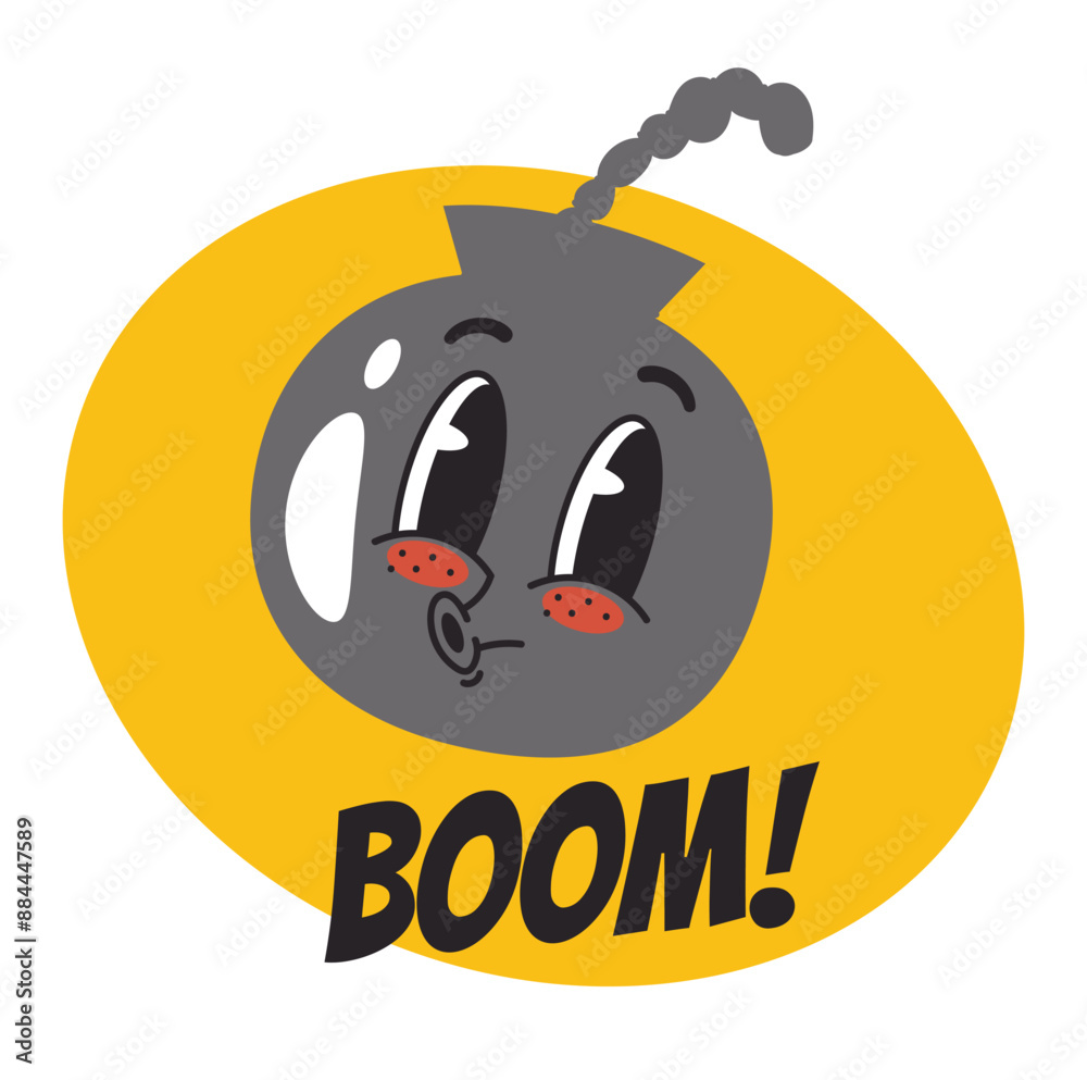 Bomb characters maskot best friends print with different emotions and ...