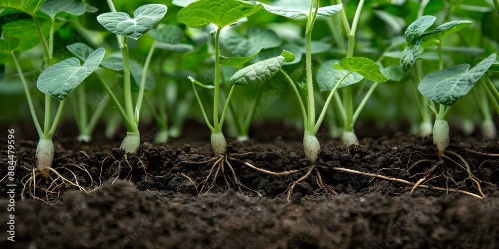 Fresh and vibrant green soybean plant roots. Concept Green Soybean ...