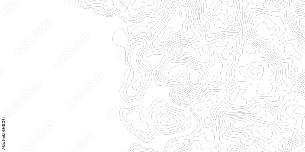 Vector white wave line geography landscape Topo contour map on white ...