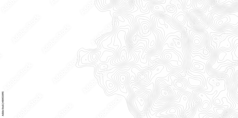 Vector white wave line geography landscape Topo contour map on white ...